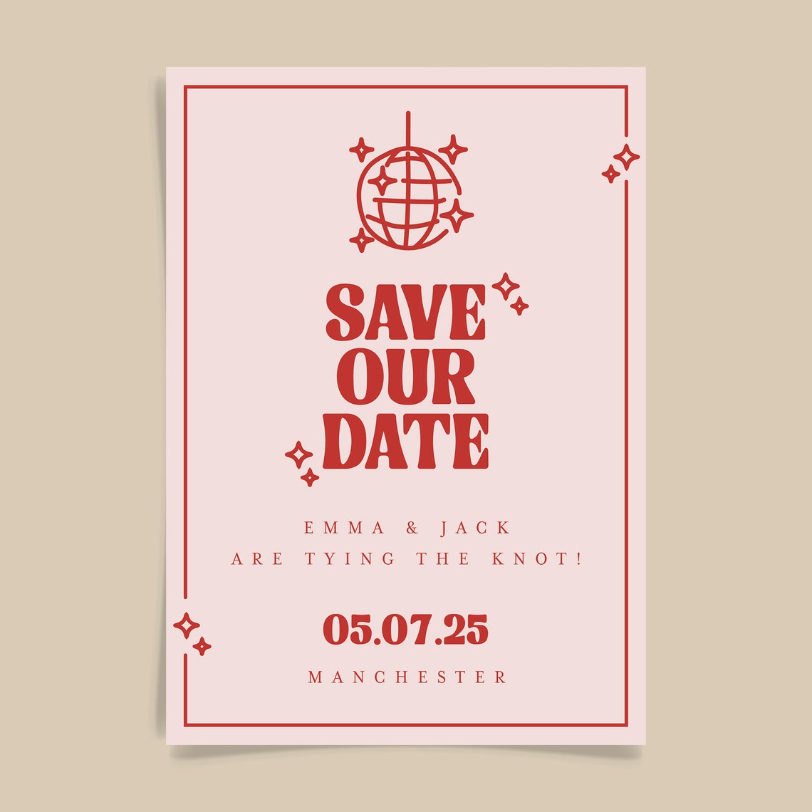Disco Inspired Save the Date Invitation - Etsy