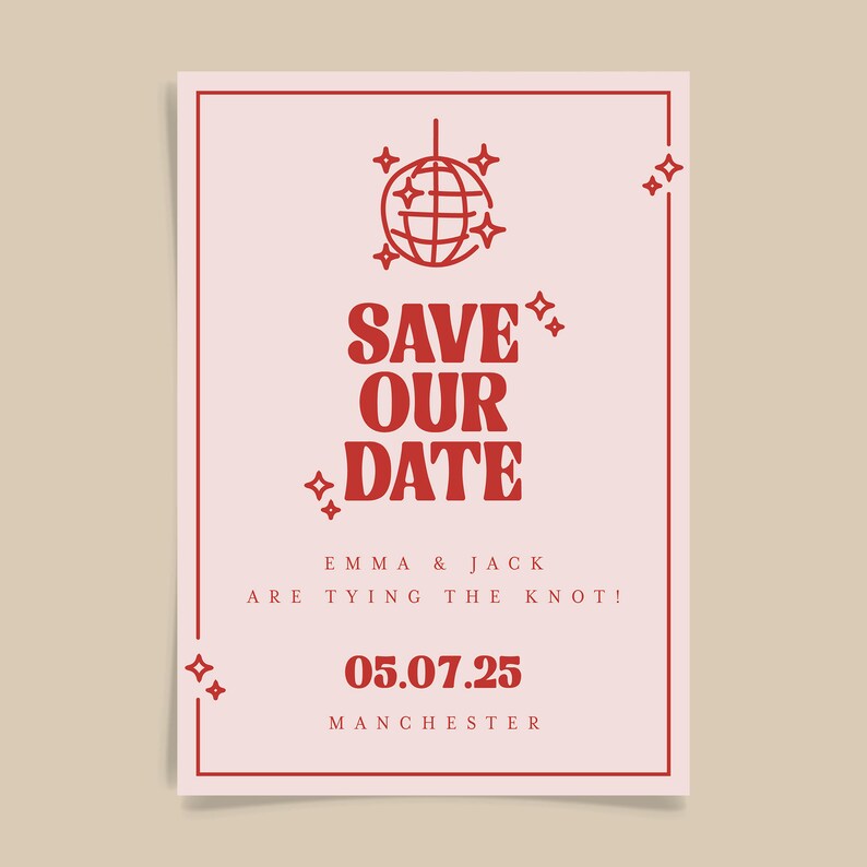 Disco Inspired Save the Date Invitation - Etsy