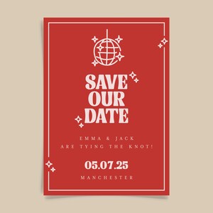 Disco Inspired Save the Date Invitation - Etsy