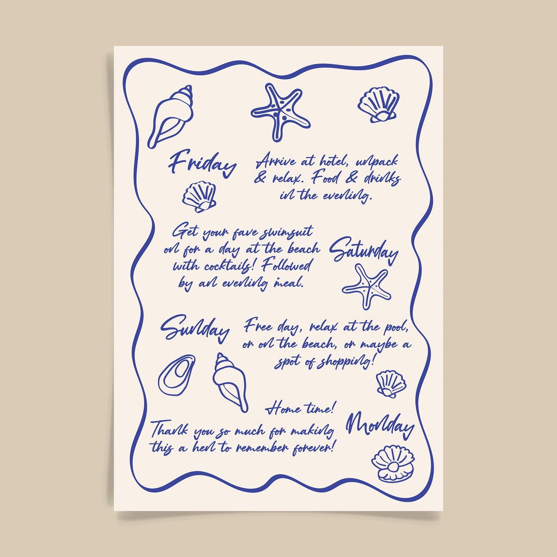 Beach Inspired Hen Party Invite - Etsy