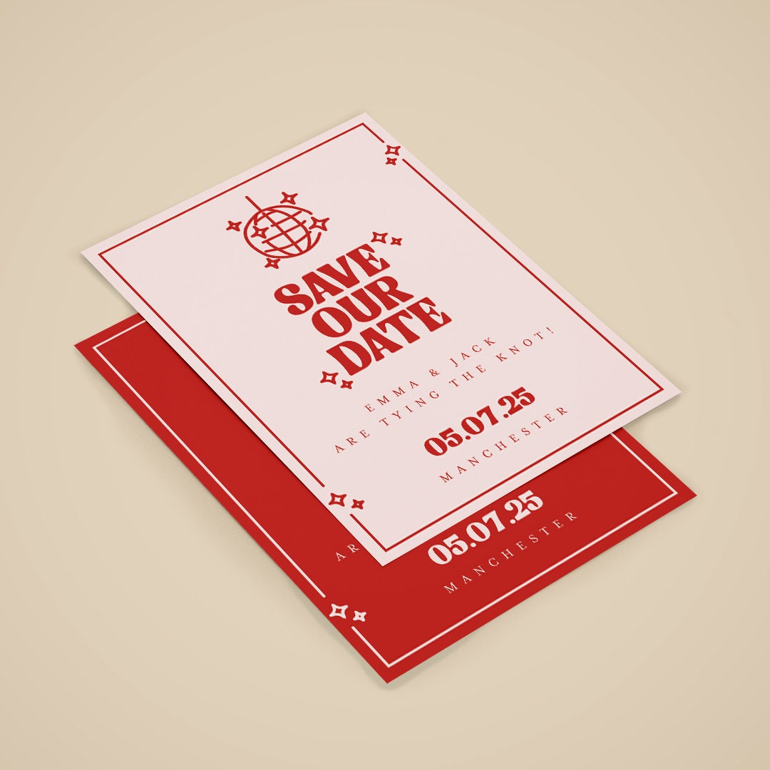 Disco Inspired Save the Date Invitation - Etsy
