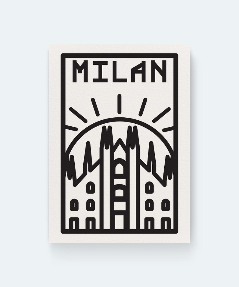Milan, Duomo Di Milano, Line Print - Etsy