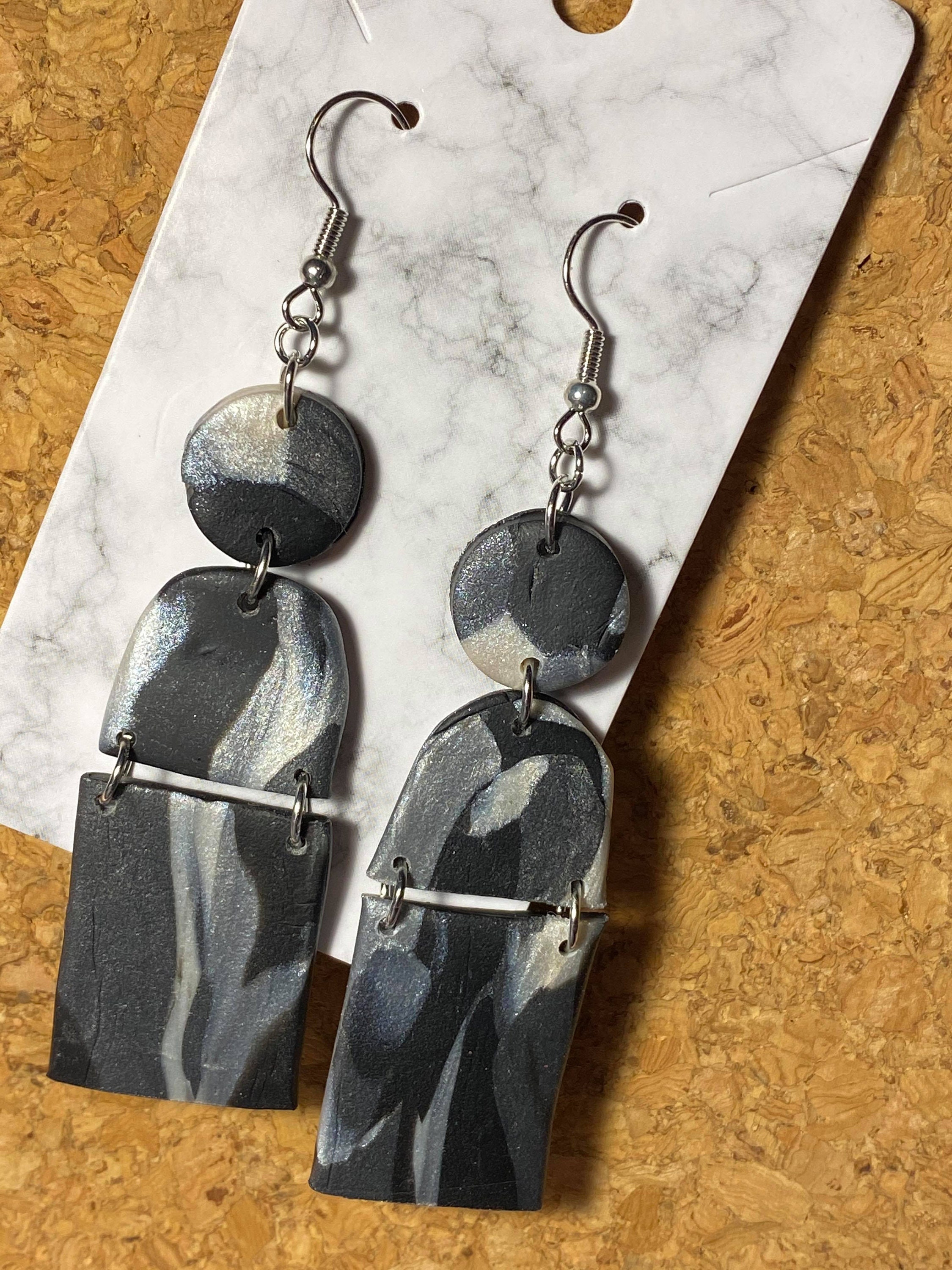 Three Piece Marble Dangle Earrings - Etsy