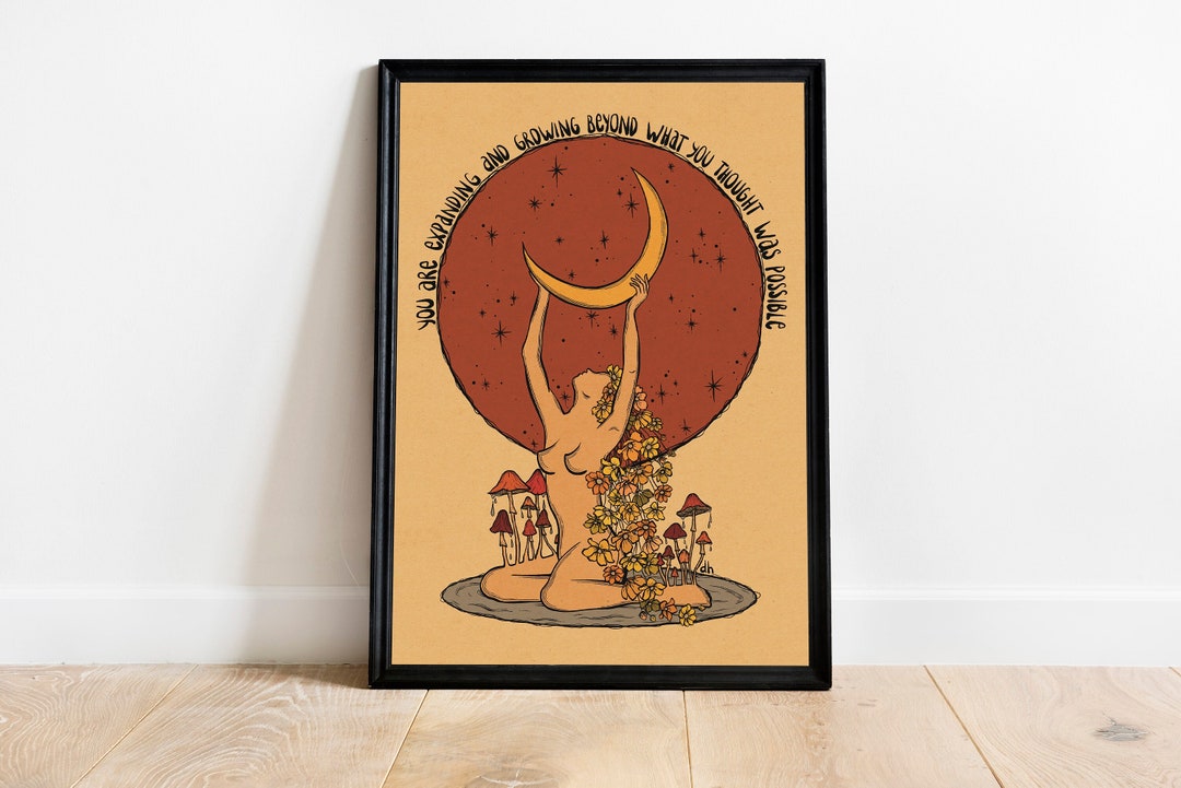 Celestial Art Print Psychedelic Wall Art Psychedelic Mushroom Wall ...