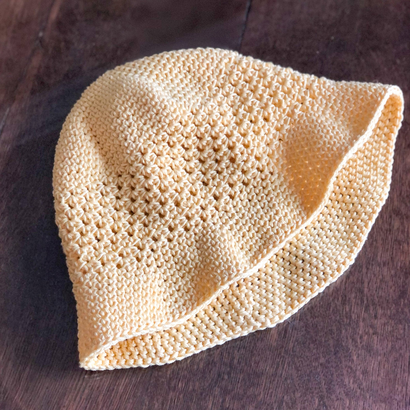 Crochet Bucket Hat, Yellow Sun Hat, Cottagecore Summer Hat, Women's ...