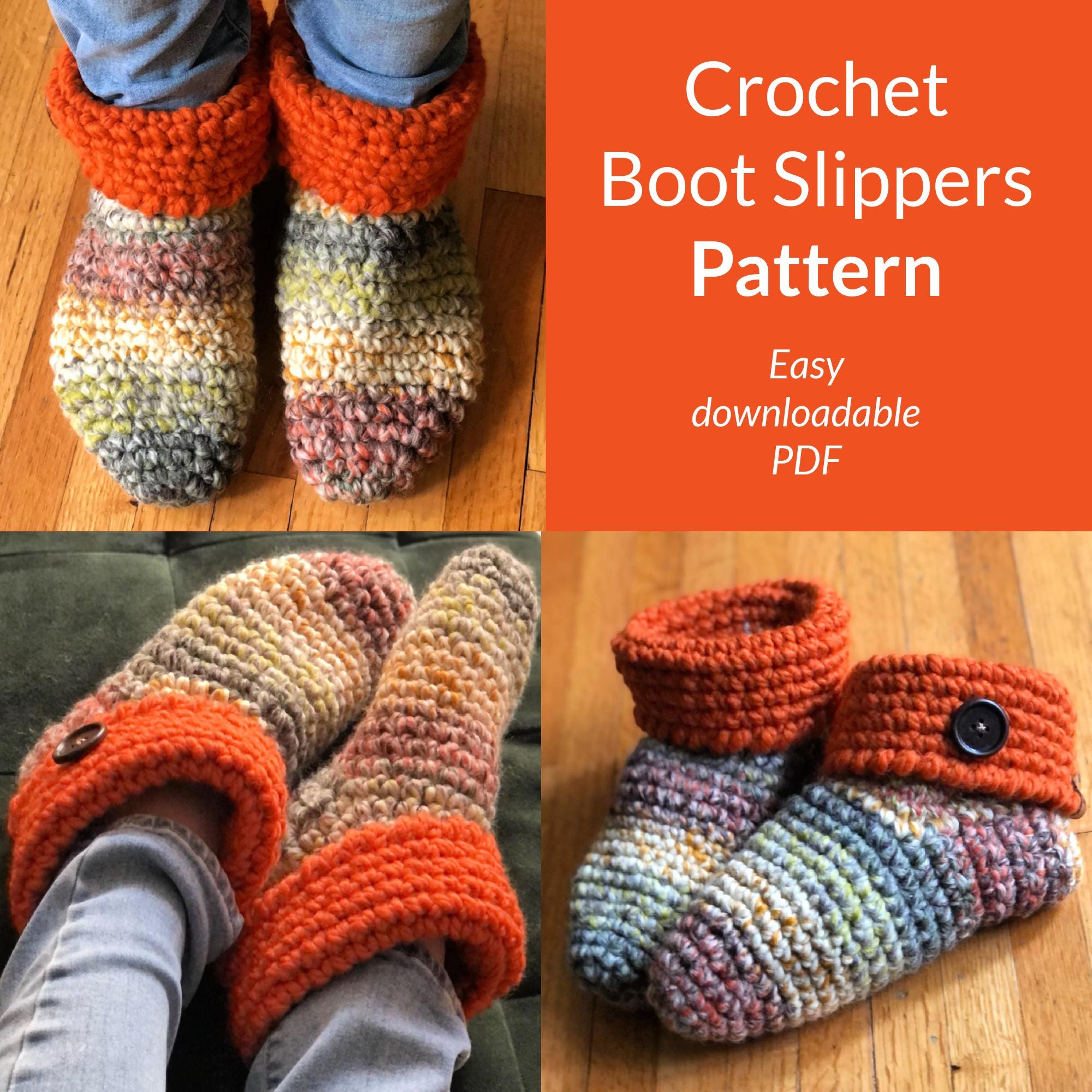 Crochet Boot Slipper Pattern, Crochet Slipper Pattern, Easy Crochet ...