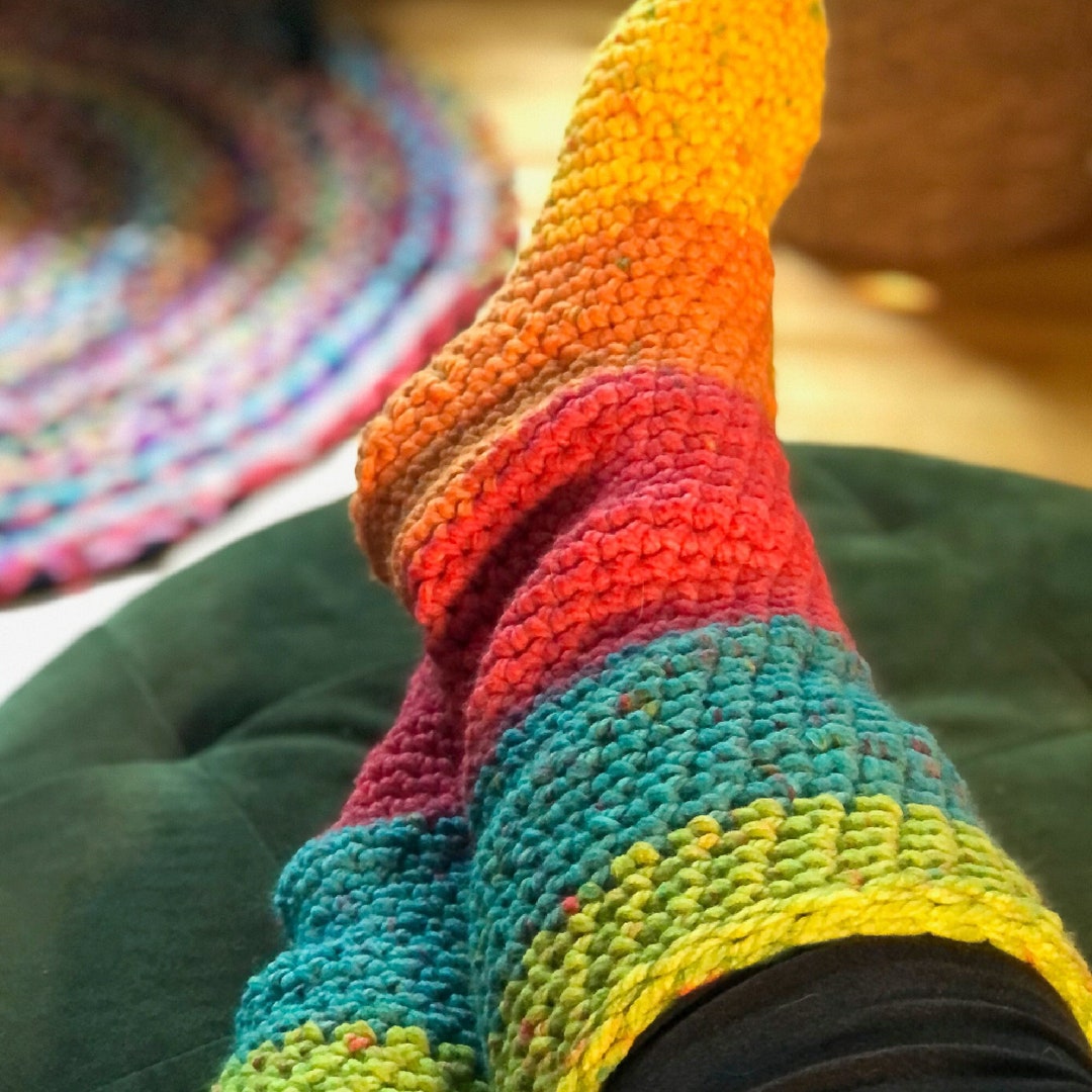 Slipper Socks, Reading Socks, Leg Warmers, Crochet Slippers, Hygge ...