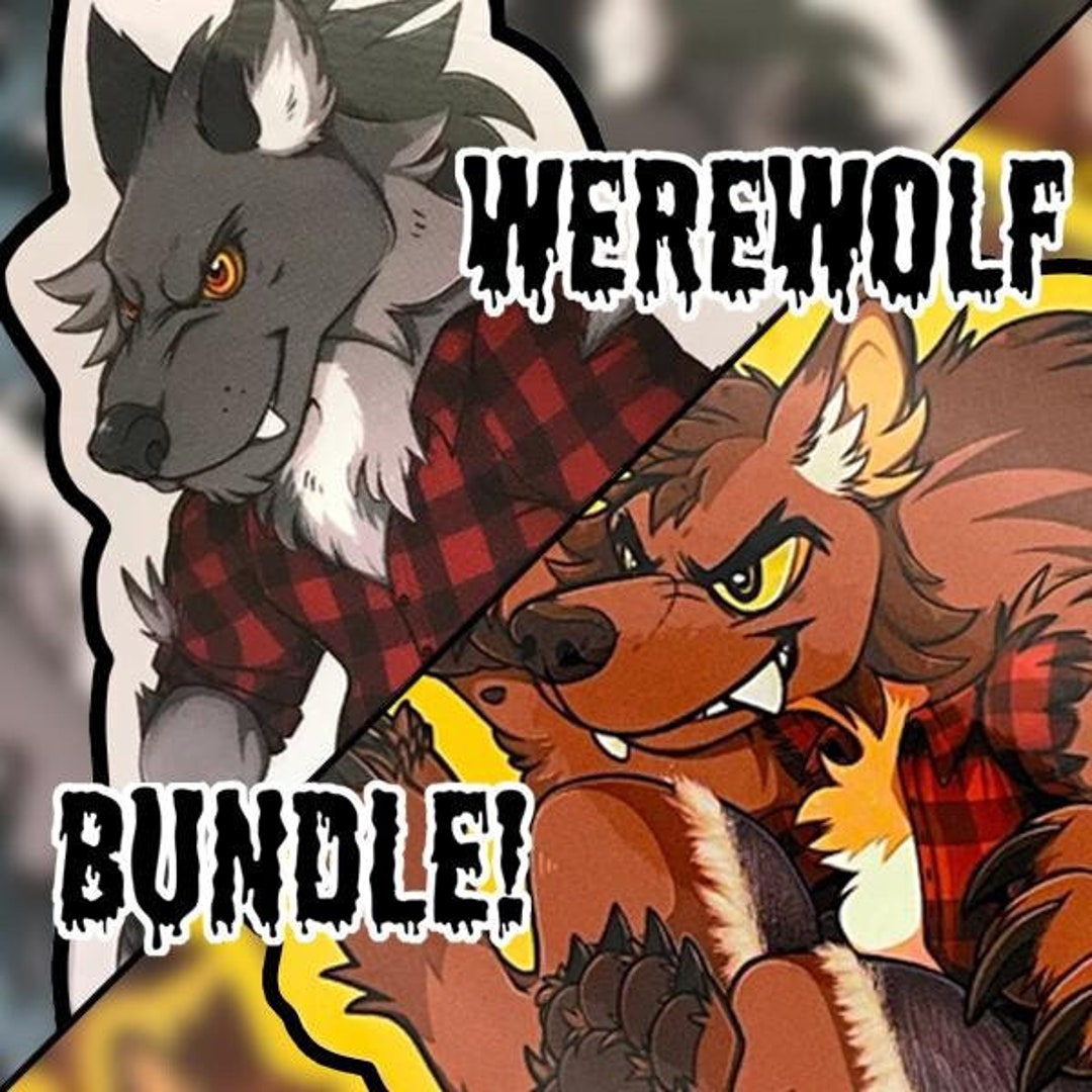 Werewolf Furry Sticker Bundle TWO STICKERS - Etsy