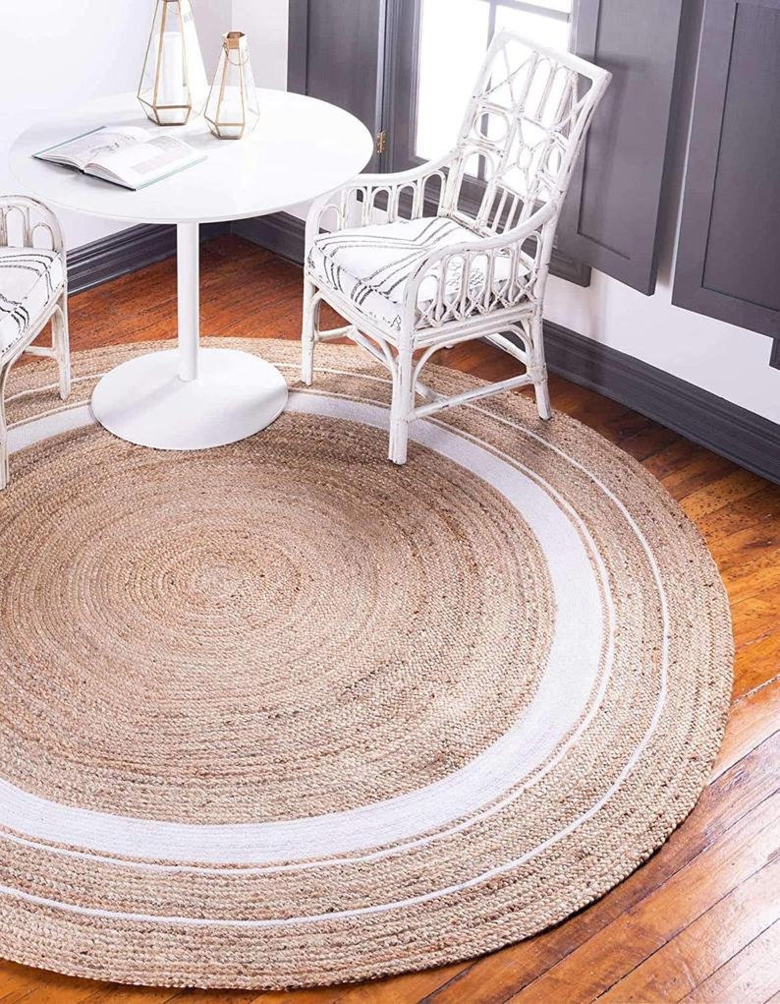 4x4 6x6 8x8 Ft. Natural Hand Made Jute Round Rug Bohemain Jute Rug ...