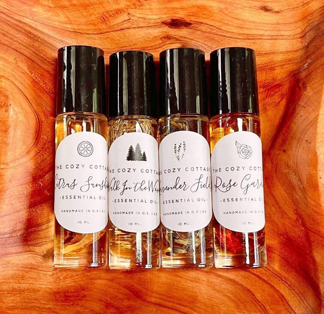 CHOOSE YOUR OWN Scent -set of 4-essential Oil Rollers - Organic - All ...