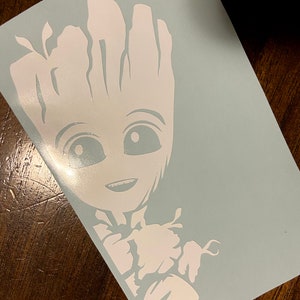 Baby Groot Peeking - Permanent Vinyl Decal - Etsy