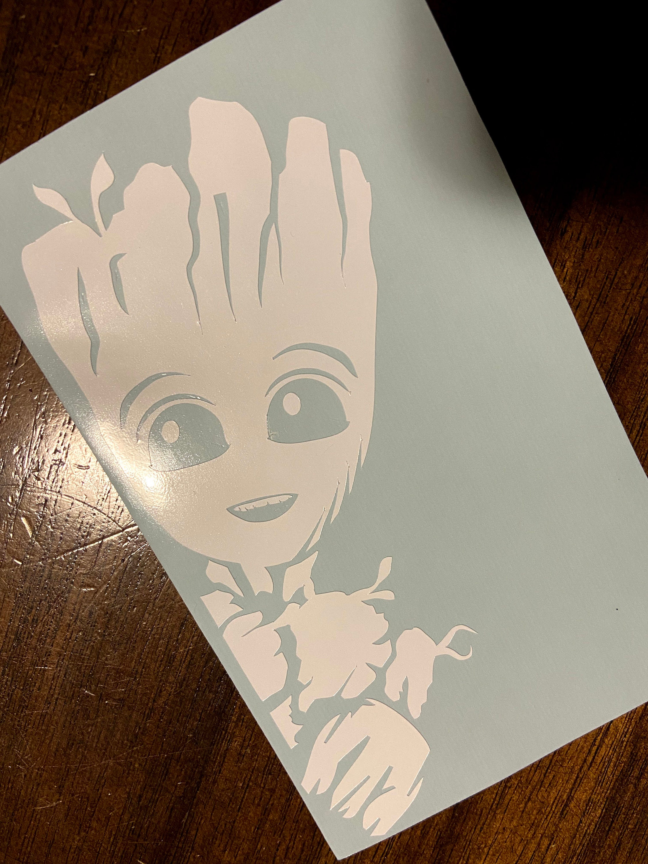Baby Groot Peeking - Permanent Vinyl Decal - Etsy