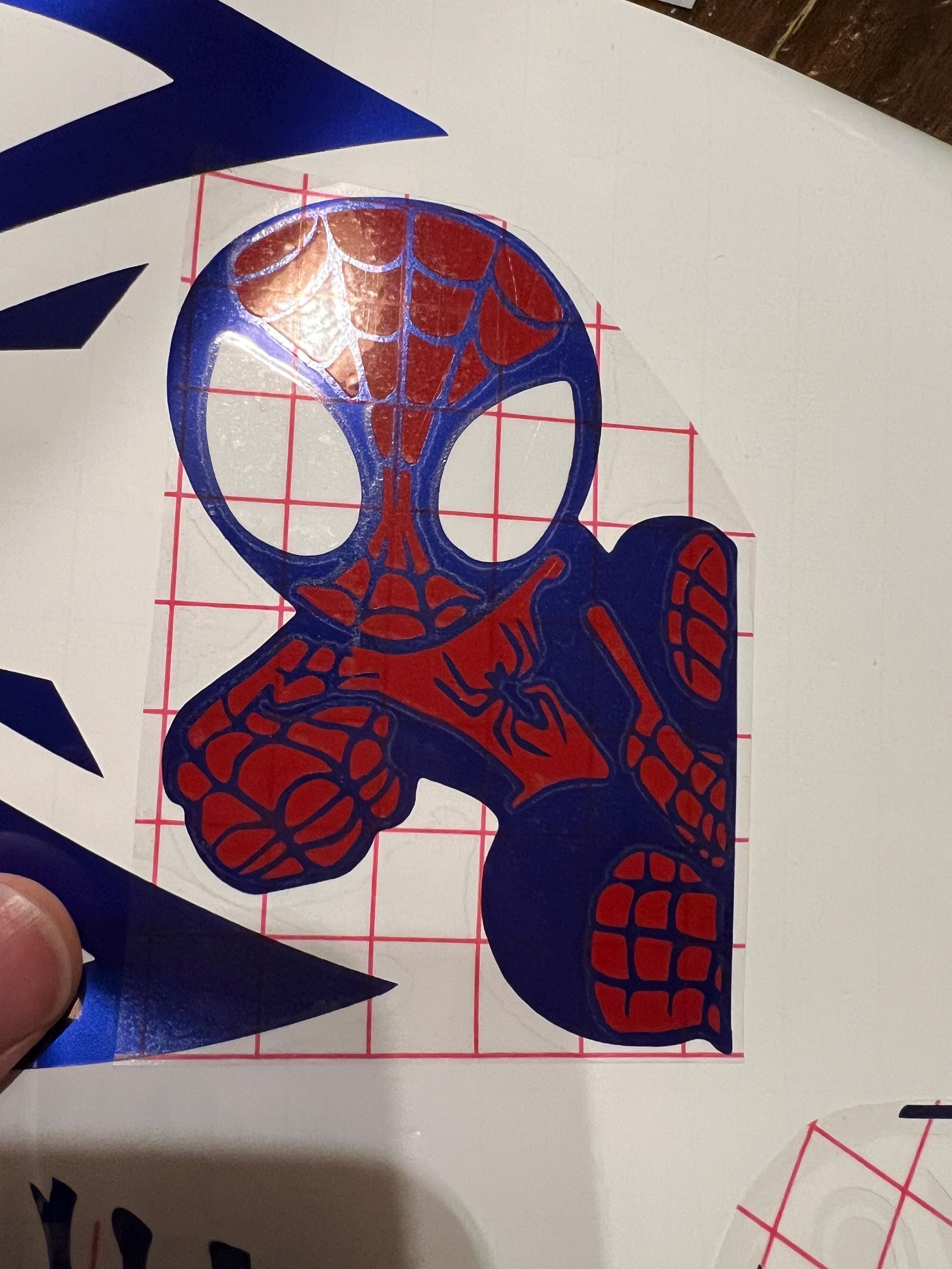 MARVEL Spider-man Peeking - METALLIC Blue, Glossy Red and White Vinyl ...