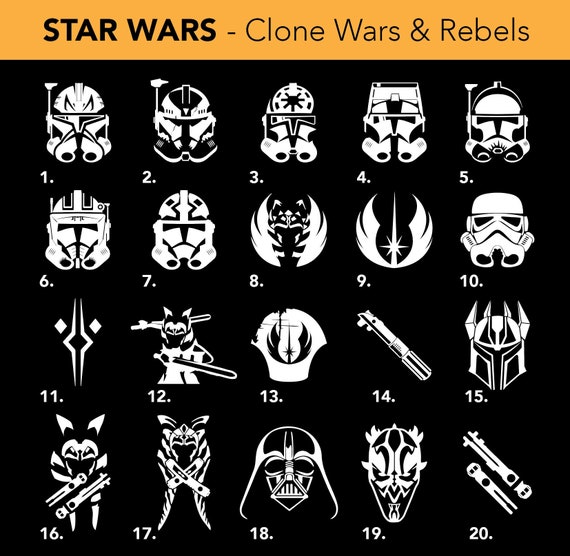 Star Wars the Clone Wars & Rebels Permanent Vinyl Decals - Etsy