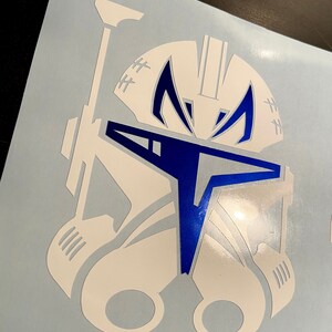 Star Wars Captain Rex - METALLIC Blue and White Permanent Vinyl Decal ...