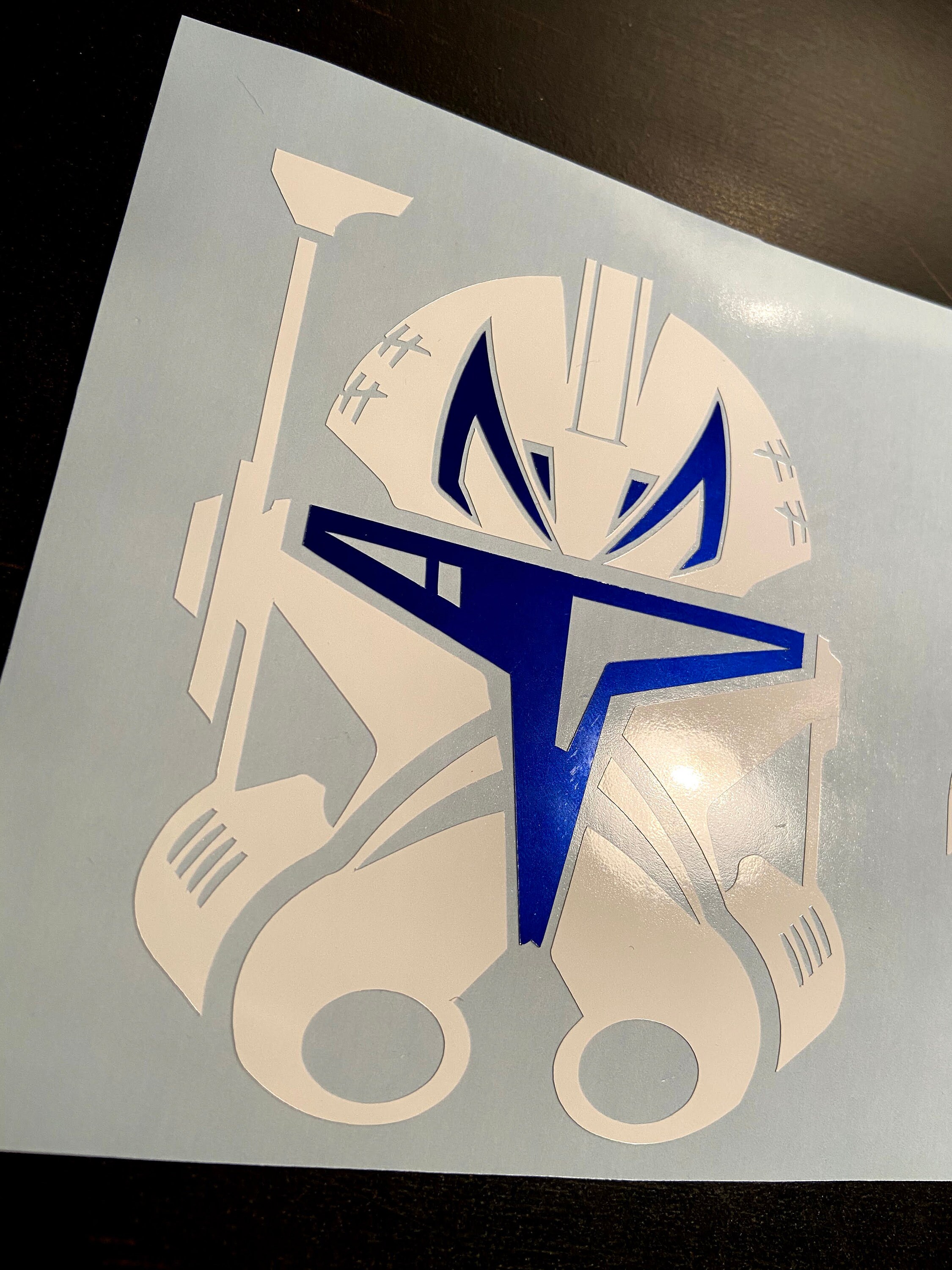 Star Wars Captain Rex METALLIC Blue and White Permanent - Etsy