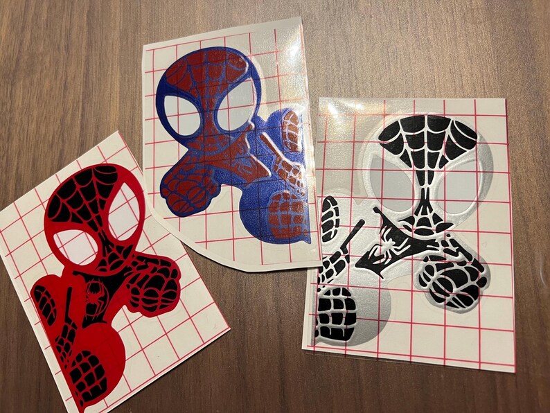 MARVEL Spider-man Peeking - METALLIC Blue, Glossy Red and White Vinyl ...