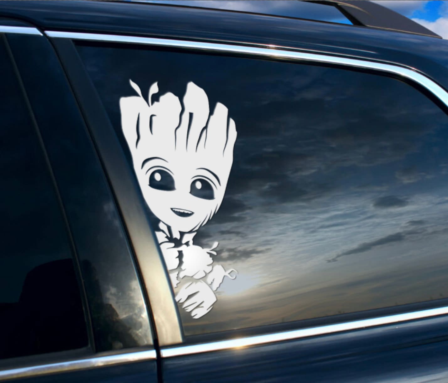Baby Groot Peeking - Permanent Vinyl Decal - Etsy
