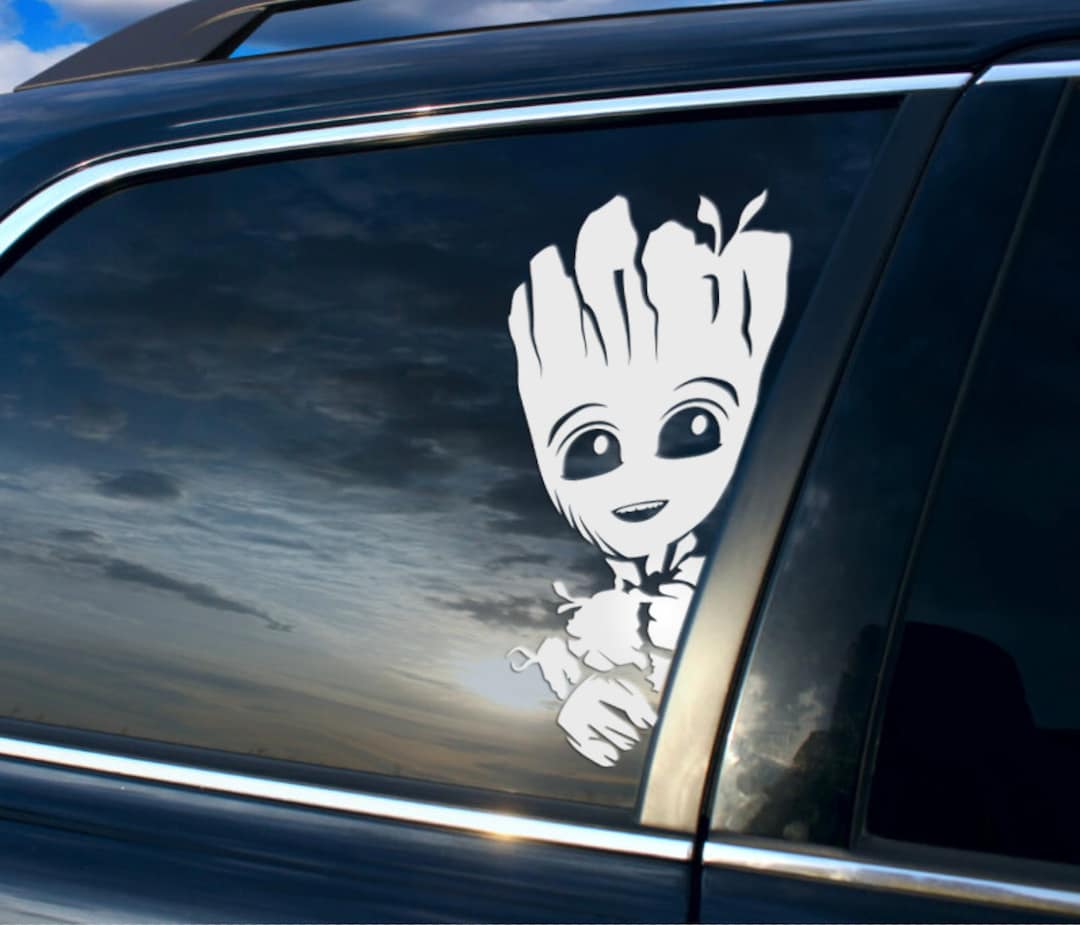 Baby Groot Peeking - Permanent Vinyl Decal - Etsy