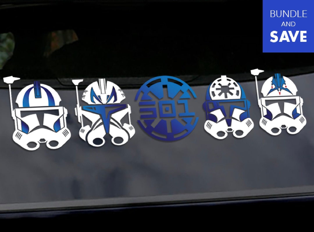 501st Clone Battalion Decal Bundle: Metallic Blue & White Vinyl - Etsy