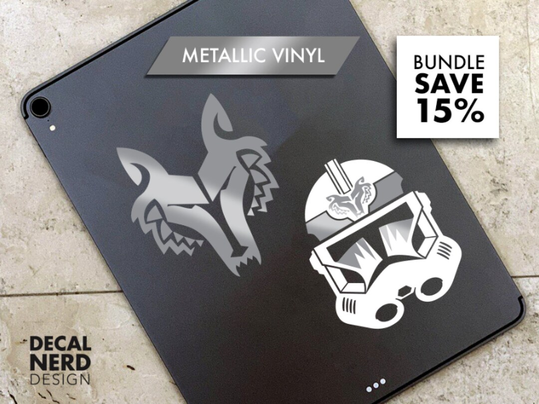 Wolfpack 104 Trooper BUNDLE 2 METALLIC Silver and White Permanent Vinyl Decals - Etsy
