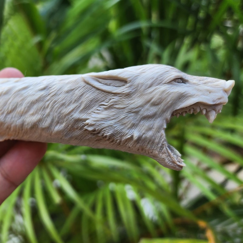 Wolf Carving Handle - Etsy