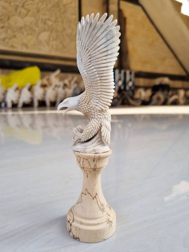 Moose Antler Carving Eagle 3D Sculpthure for Gift - Etsy