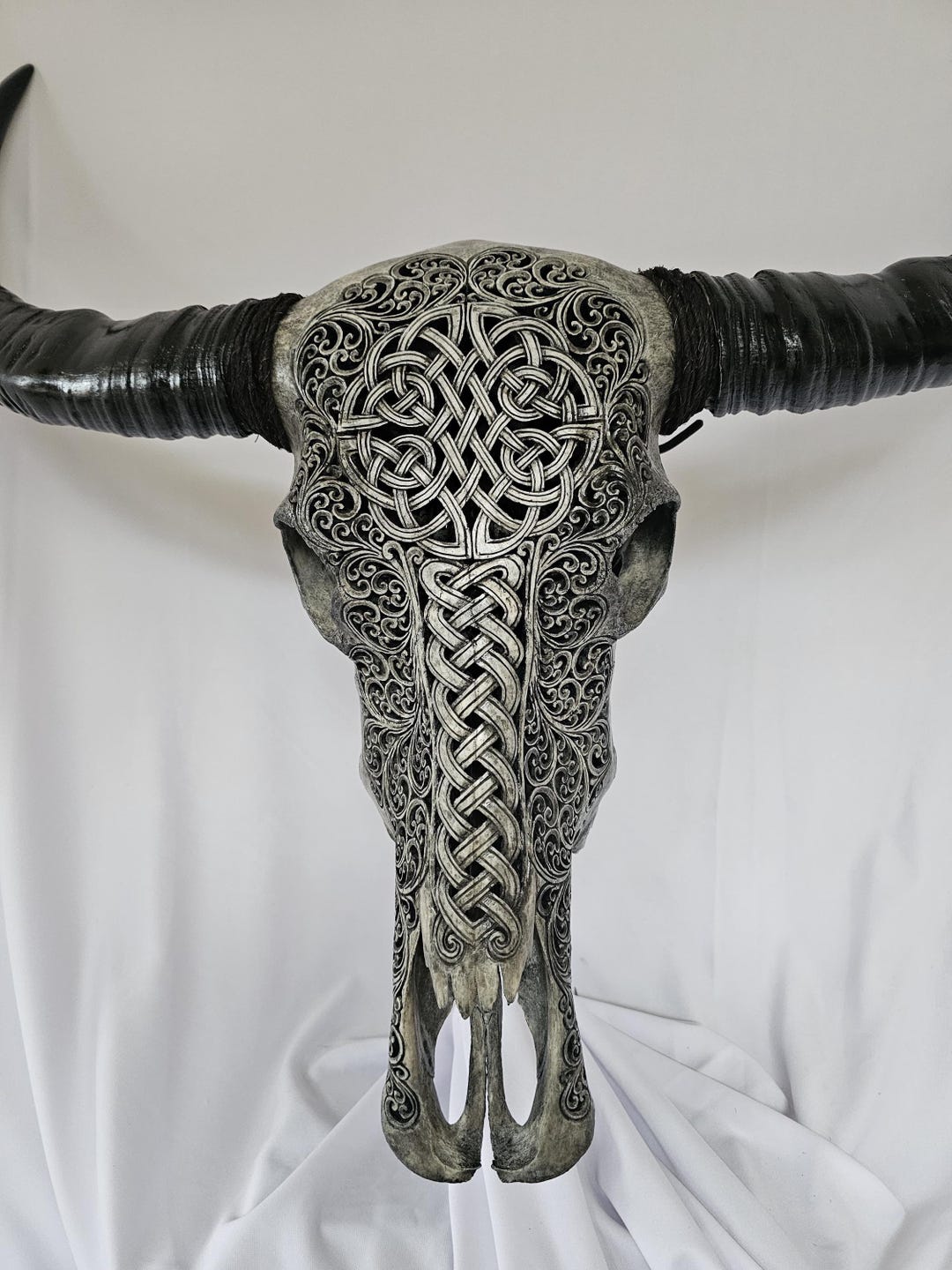 Carve Buffalo Skull Celtic Grey - Etsy