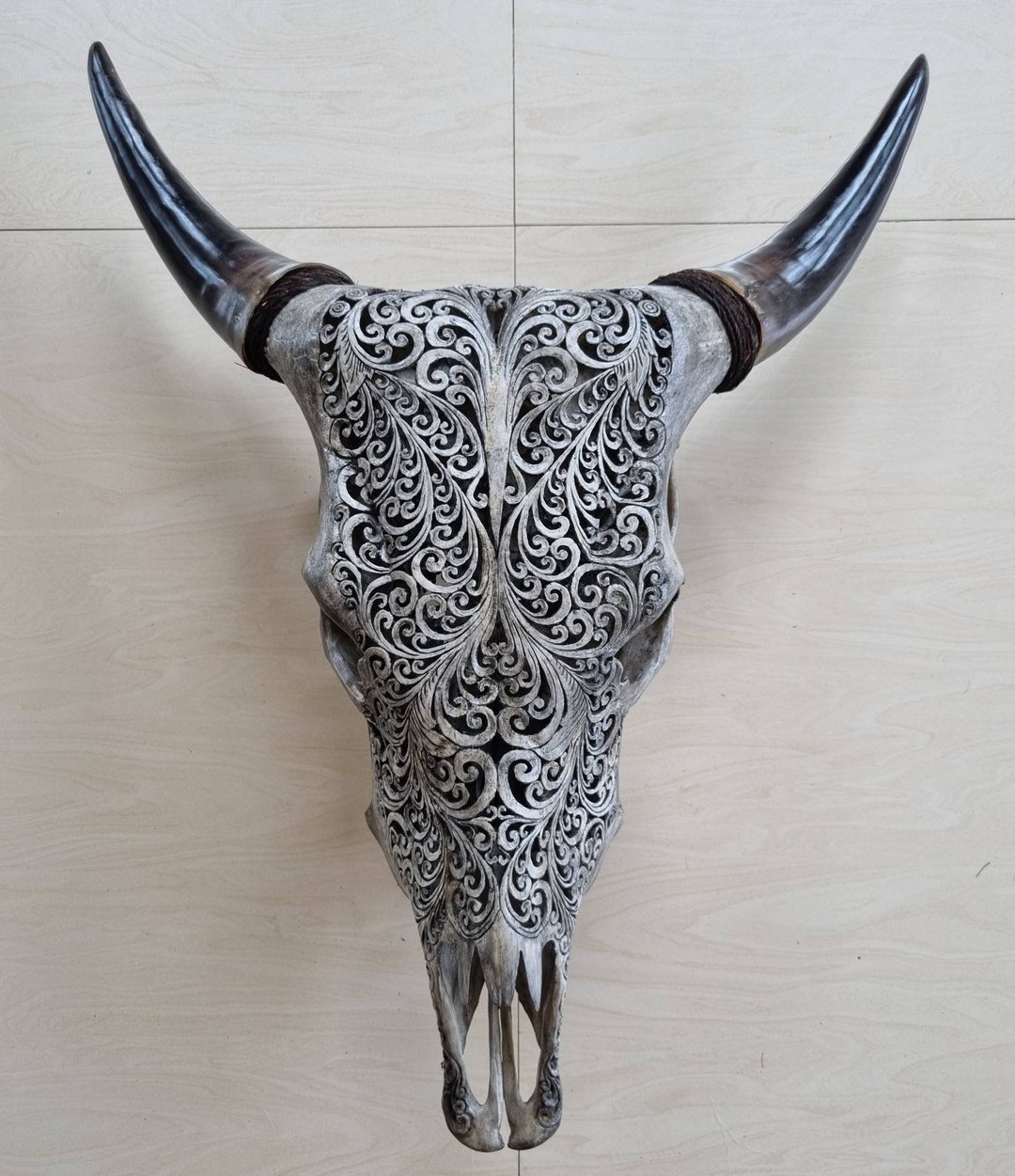 Carved Cow Skull Hart - Etsy