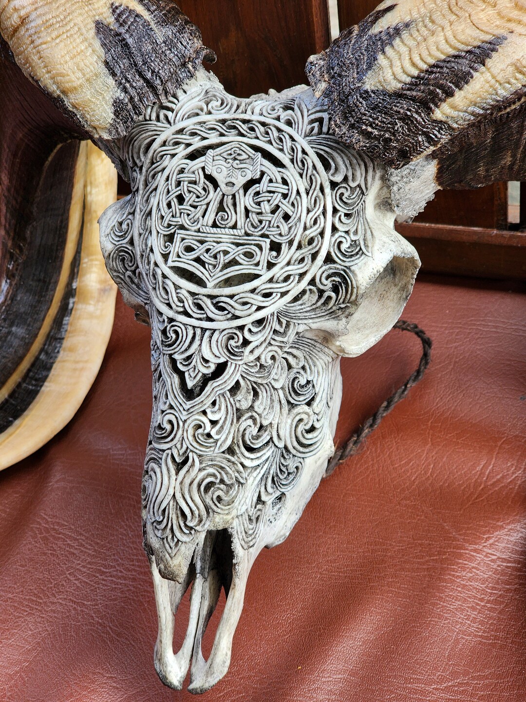 Carve Ram Skull Carving Viking Grey - Etsy