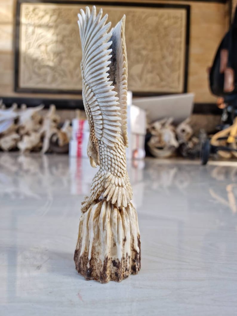Hand Carved Moose Antler Eagle Sculpture – Tribal Animal Art Gift - Etsy