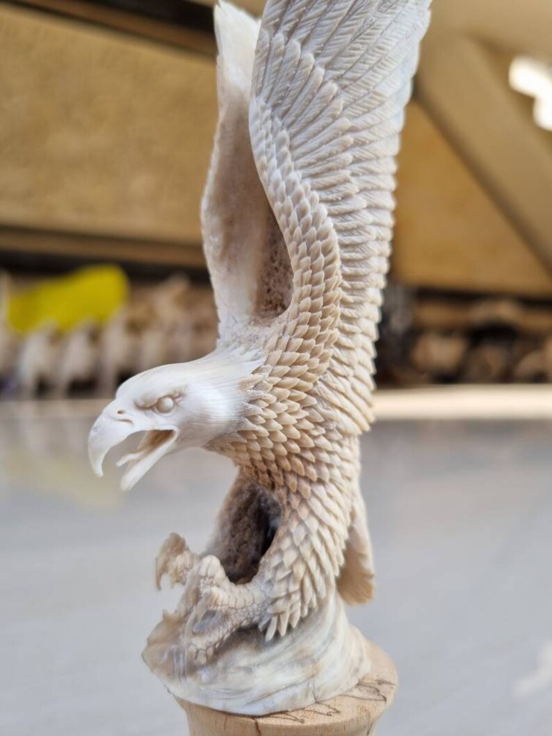 Moose Antler Carving Eagle 3D Sculpthure for Gift - Etsy