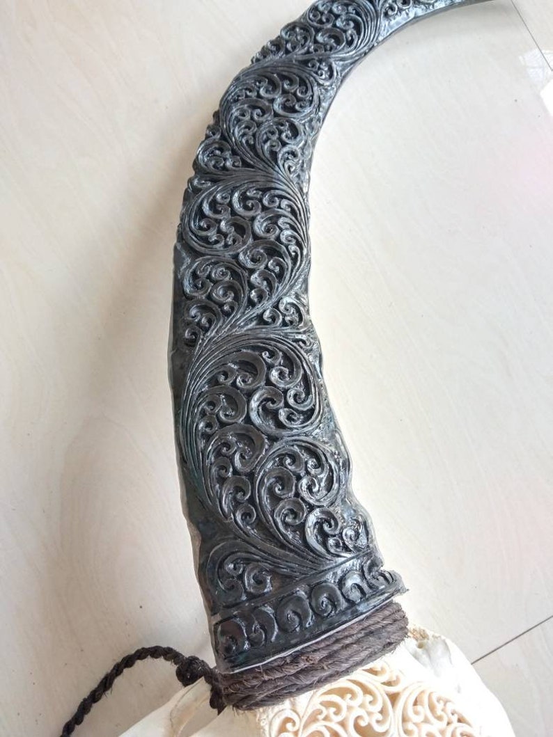 Carve Buffalo Skull Mandala Carved Horn White - Etsy