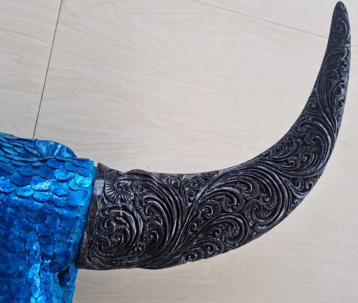 SKULL Glass Mosaic Buffalo Skull Mirror - Etsy