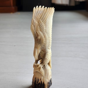 Moose Antler Carving Eagle 3D Sculpthure for Gift - Etsy