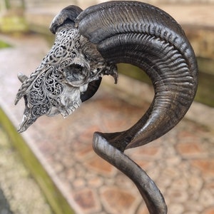 Carve Ram Skull Carving Celtic Grey HUGE - Etsy