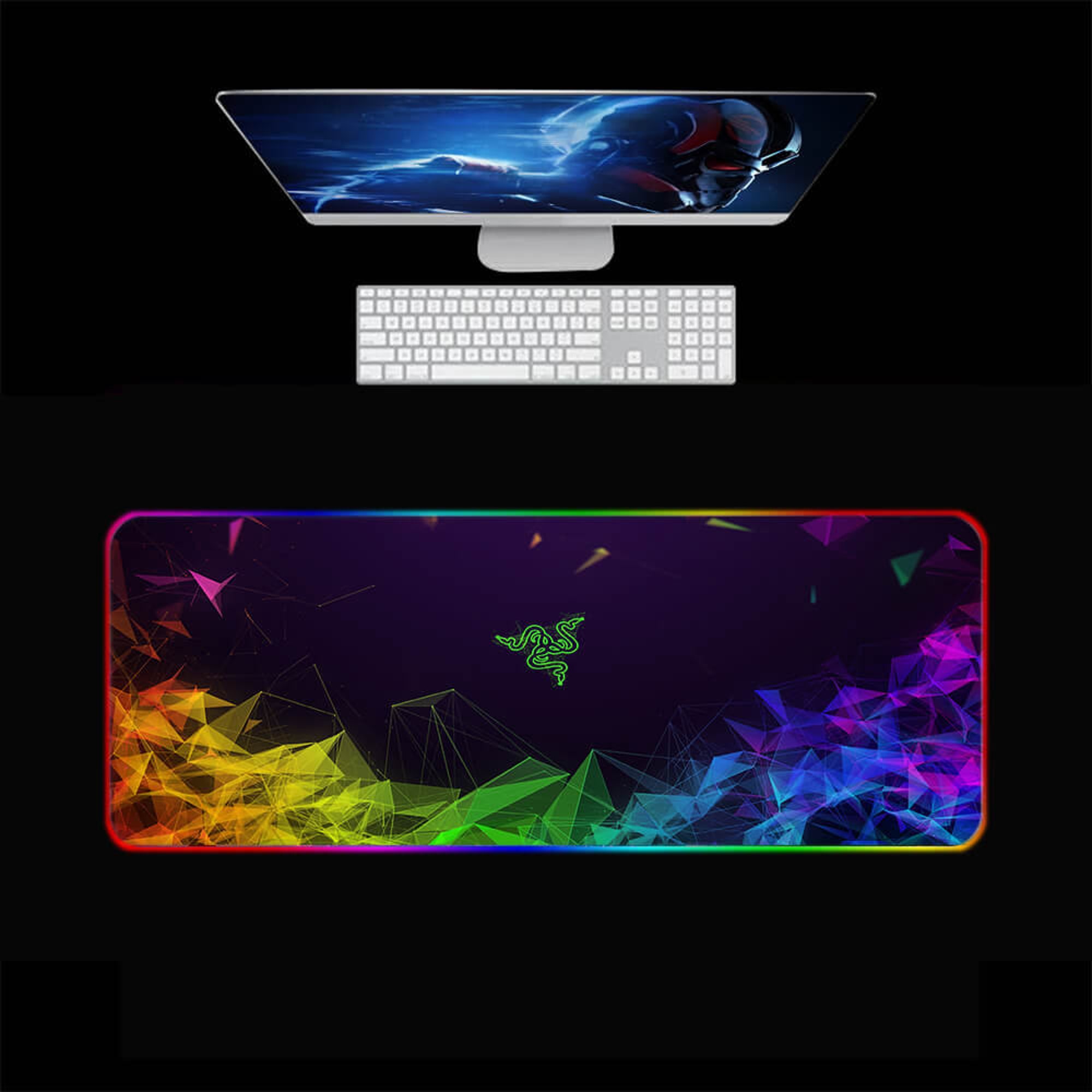 Digital Art RGB Gaming Desk Mat, Anime RGB Gaming Desk Pad, Gaming ...