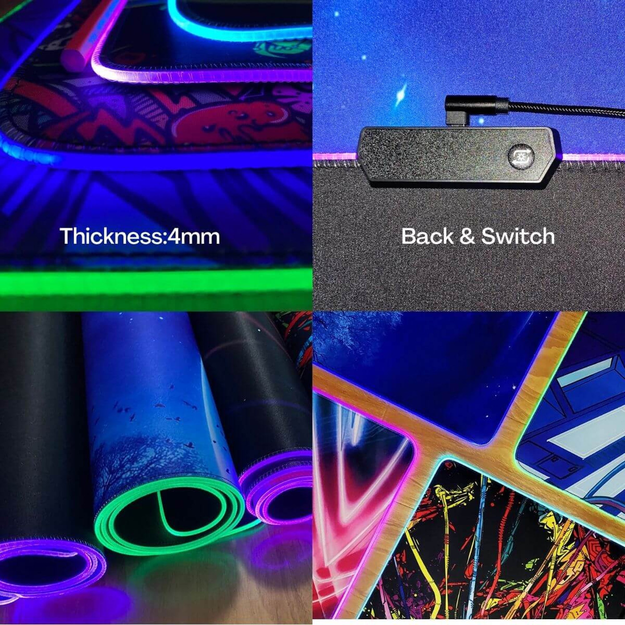 Cyberpunk RGB Gaming Mouse Pad,SteamPunk RGB Gaming Desk Pad ...