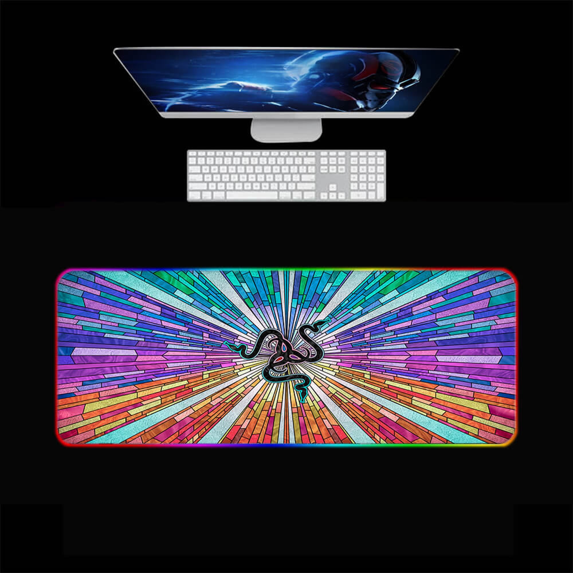 Digital Art RGB Gaming Desk Mat, Anime RGB Gaming Desk Pad, Gaming ...