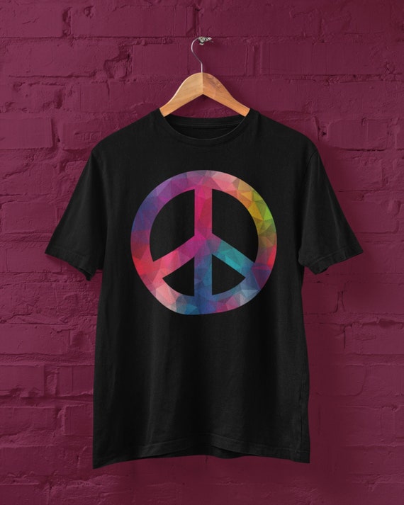 Peace Sign T-shirt Classic Cotton Shirt With Round Neck and - Etsy ...