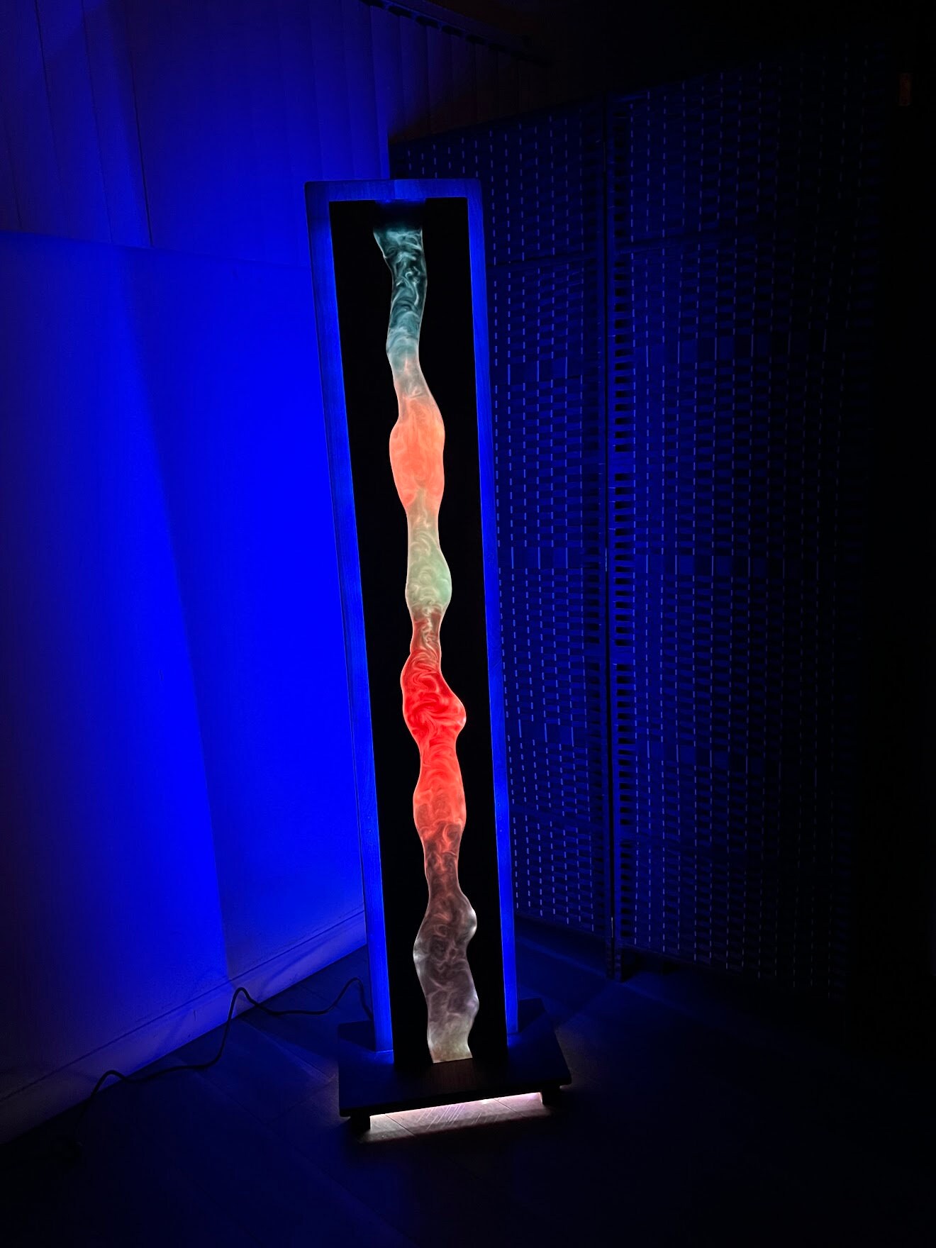 Handmade Walnut and Expoy Resin River Lamp, Color Changing, Wifi ...