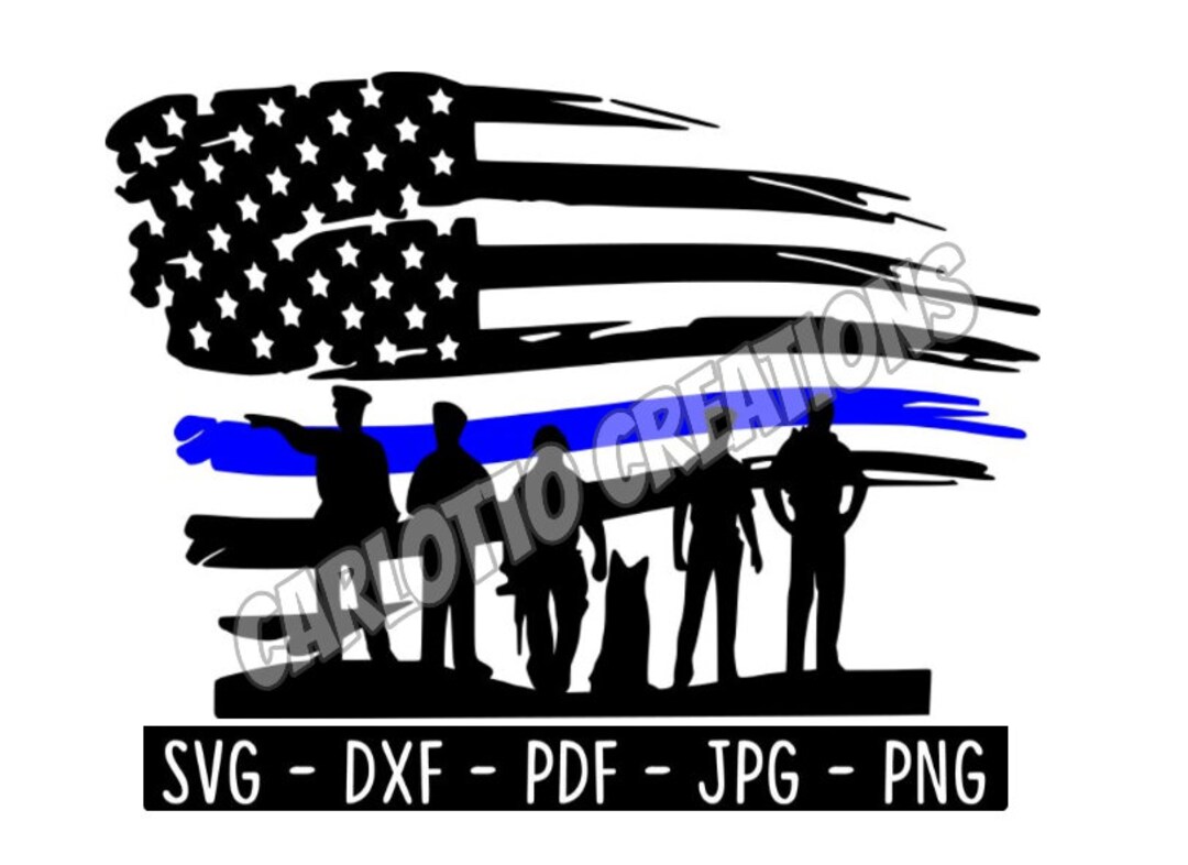 Policemen Thin Blue Line Flag Svg, Digital Download, Law Enforcement - Etsy