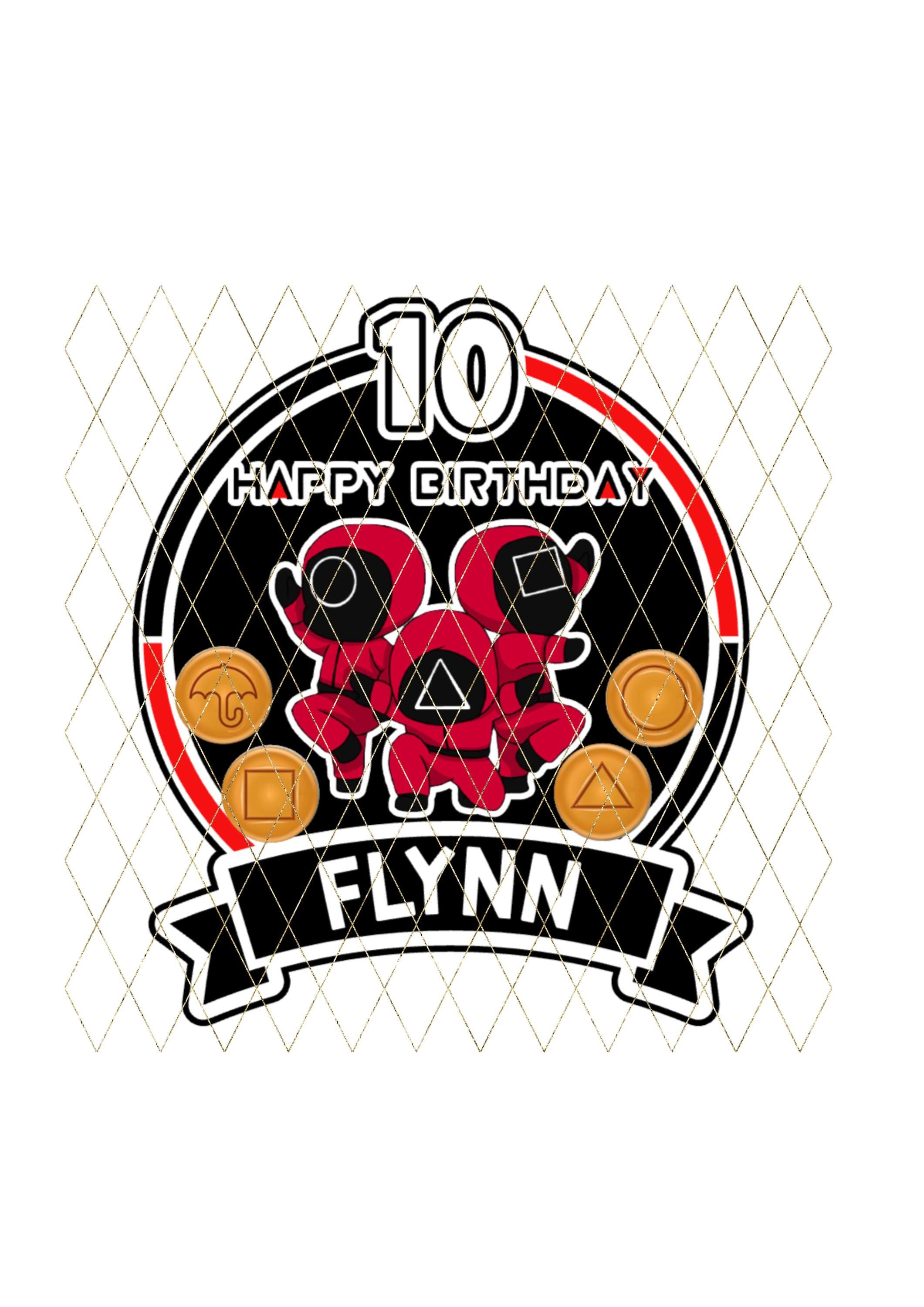 Squid Game Png Customised | Cake Topper | Birthday Tee | Pyjamas | Card ...