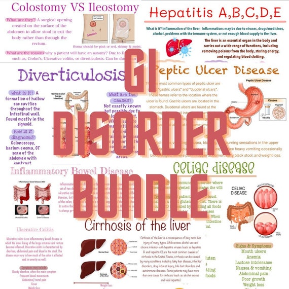 GI Disorder Notes Bundle Study Guide Digital Download | Etsy