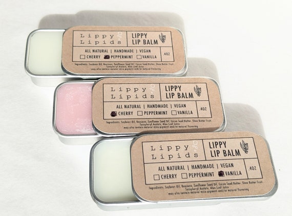 All Natural Lip Balms in Tin Container cherry Blue - Etsy