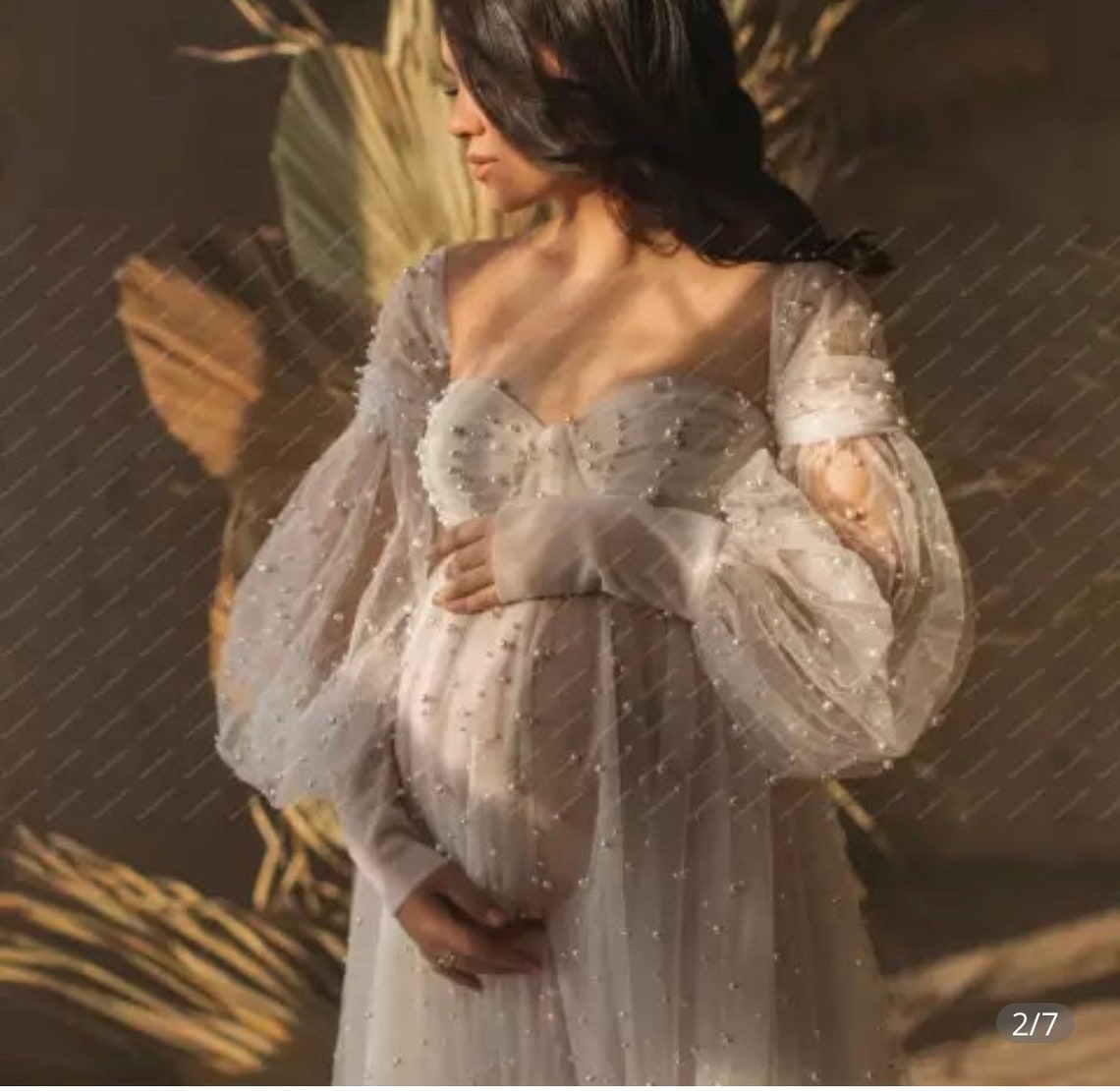 Maternity Dress For Photoshoot Pearl Tulle Maternity Wedding Etsy