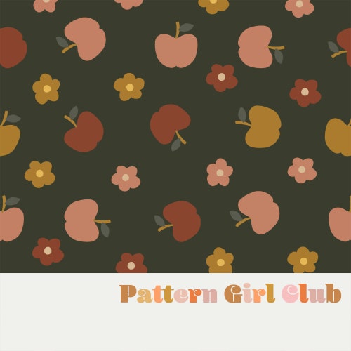 Autumn Apples Fall Cottagecore Florals Seamless Repeat Pattern - Etsy