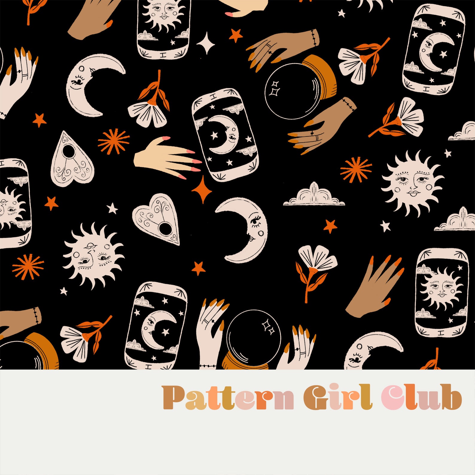 Witchy Vibes Seamless Repeat Pattern Boho Neutral for Commercial Use - Etsy