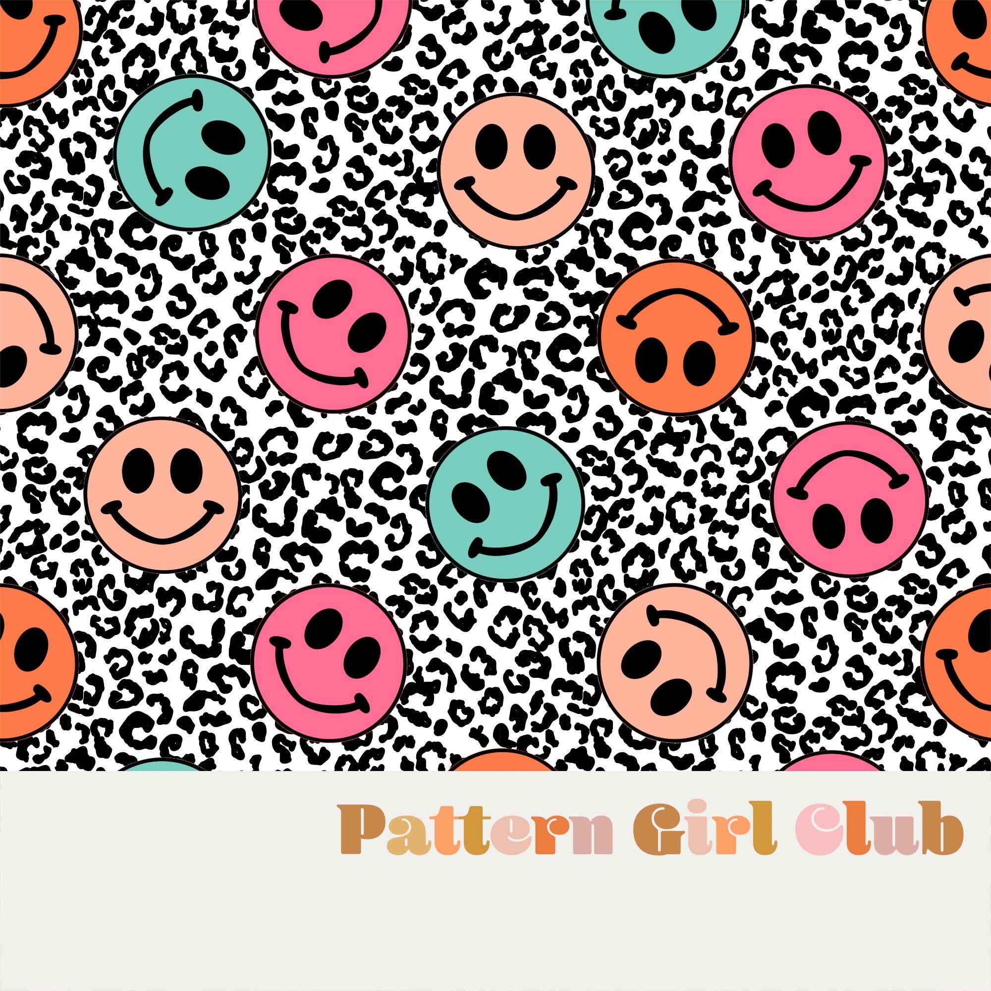 Retro Smiley Summer Print Seamless Repeat Pattern for - Etsy