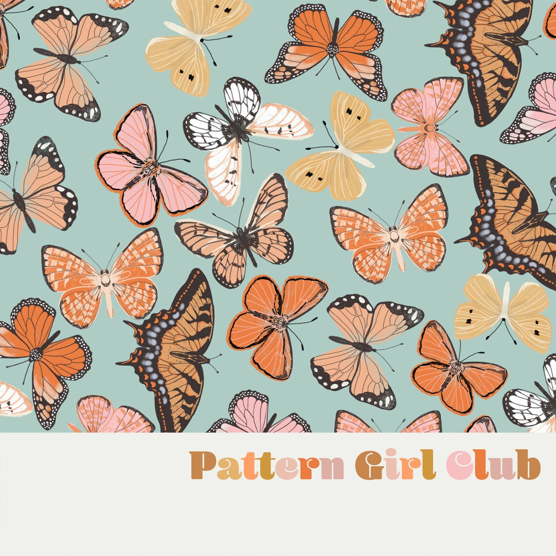 Boho Butterflies Seamless Repeat Pattern Boho Neutral for - Etsy